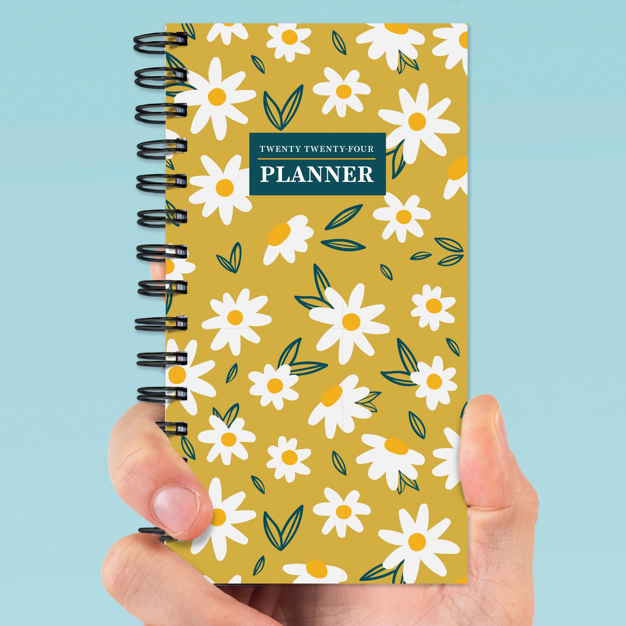 TF PUBLISHING 2024-2025 Daisy Days 2-Year Small Monthly Pocket Planner | 2-Page Large Calendar Grid and Lined Notes Section in Back | Monthly Day Planner for Purse | 3.5" x 6.5"