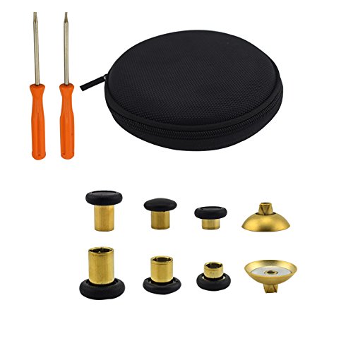WPS 8 Pcs Replacement Swap thumbsticks Joysticks, Magnetic Analog Stick Grips Fits for PS4 DualShock 4 Controller Xbox One Elite Xbox One Controller - Gold
