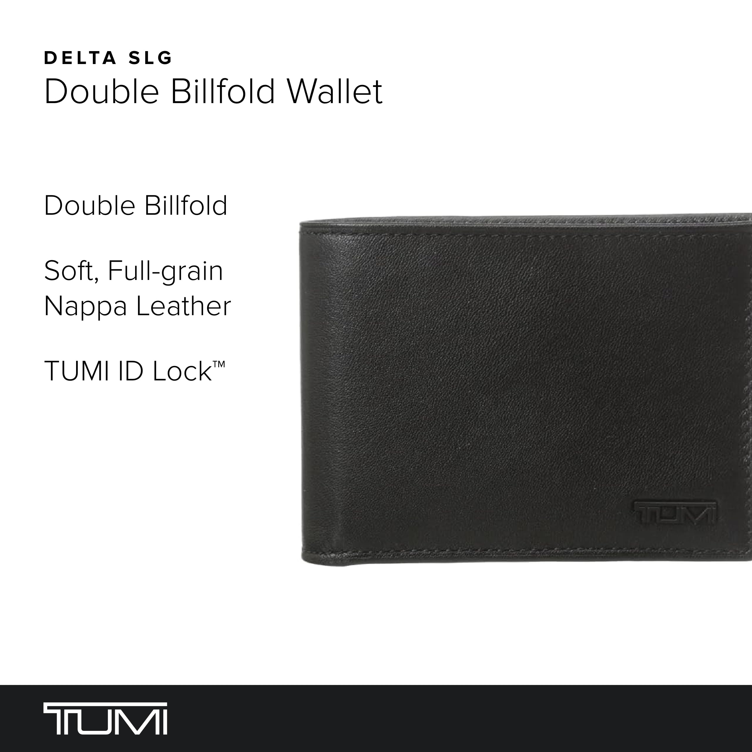 TUMI - Delta Double Billfold Wallet with RFID ID Lock for Men - Black