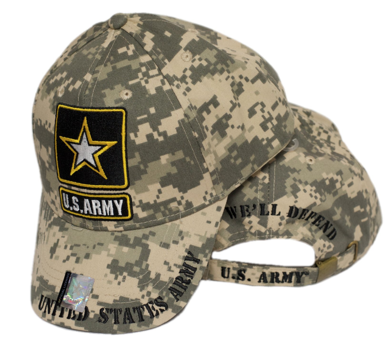 U.S ARMY STAR CAMOUFLAGE CAMO DIGITAL MILITARY BASEBALL 3D EMBROIDERED CAP HAT