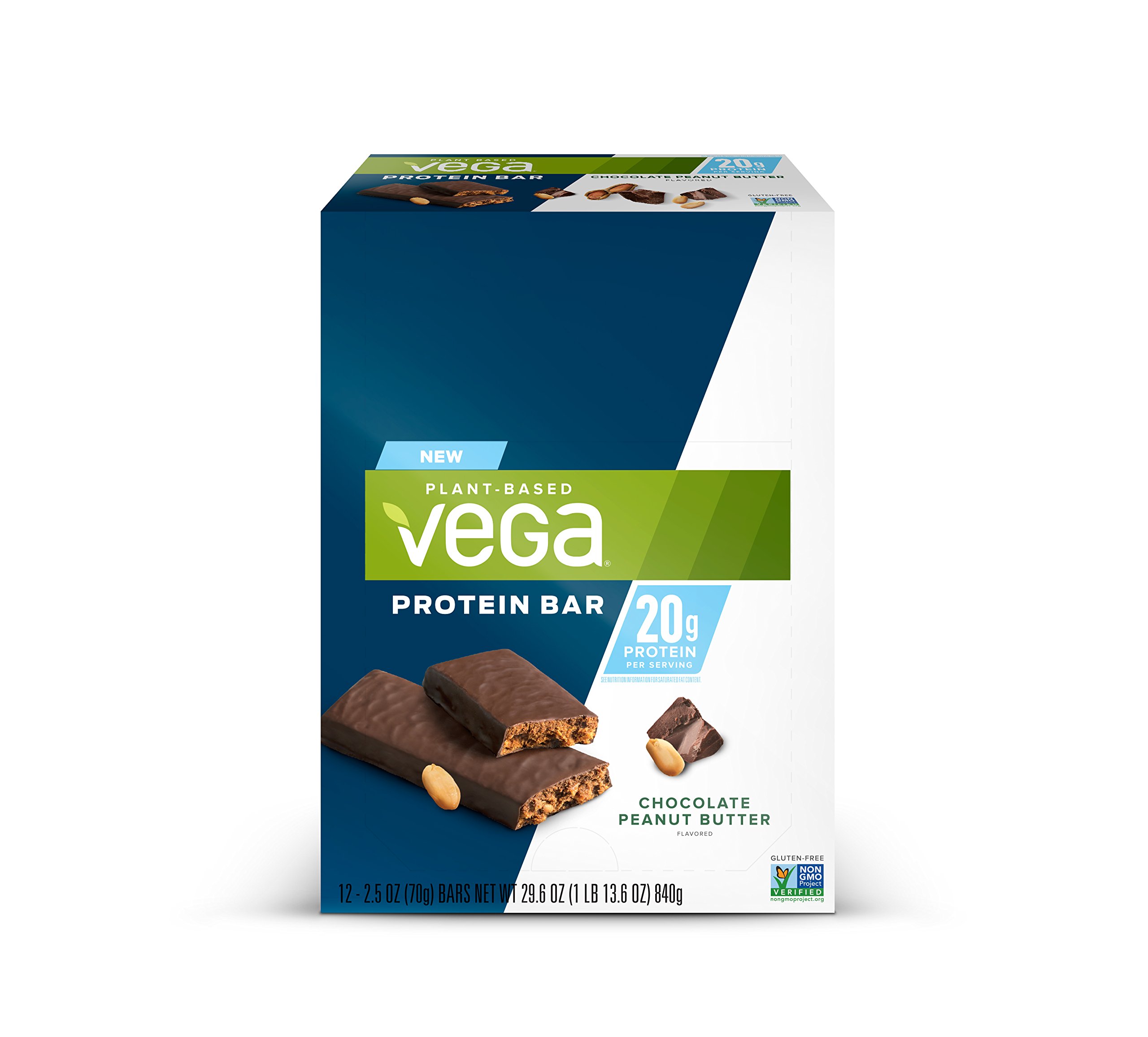Vega 20g Protein Bar, Chocolate Peanut Butter, 12 Count