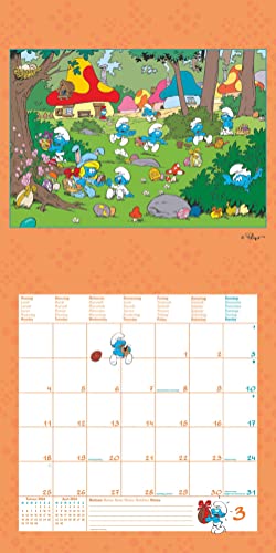 The Smurfs 2024 - Brochure Calendar 30 x 30 cm (30 x 60 cm Open) - Calendar with Space for Notes - Picture Calendar - Wall Planner - Children's Calendar
