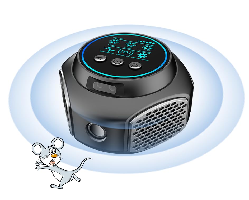Ultrasonic Pest Repeller Indoor Rodent Repellent Indoor Ultrasonic Rodent Mice Repellent Plug in Squirrel Repellent Mouse Deterrent Rat Control Bat Removal for Attic Garage Basement Crawl Space