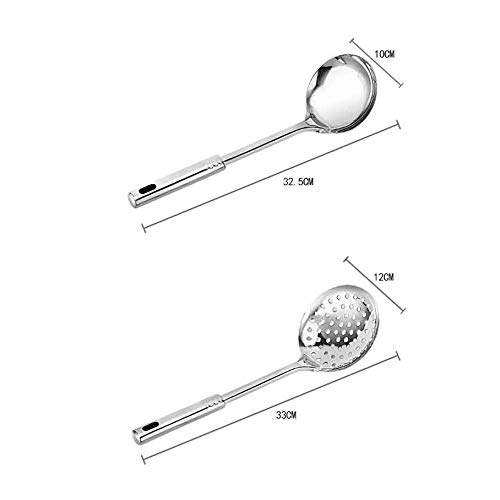 SDGH 7Pcs Kitchen Utensils Set Stainless Steel Cookware Cooking Tool Soup Spoon spatula Fork Shovel with Frame Kitchenware Kit