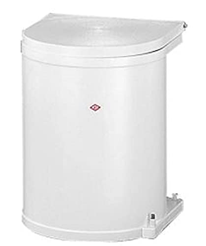 Wesco 372 oz White Steel Sheet Built-in Trash Can, 16.54 x 11.22 x 13.4 in