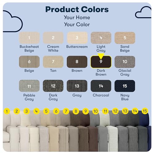 Serta Palisades Upholstered Sofas for Living Room Modern Design Couch, Straight Arms, Soft Fabric Upholstery, Tool-Free Assembly, 73" Sofa, Dark Brown
