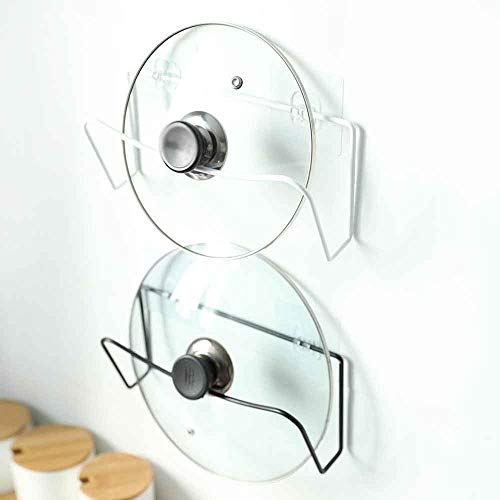 WUDILU Creative Wall Mounted Pot Lid Holder Kitchen Cutting Board Towel Pan Cover Hanging Drainage Drying Rack Cooker Stand (Color : D)