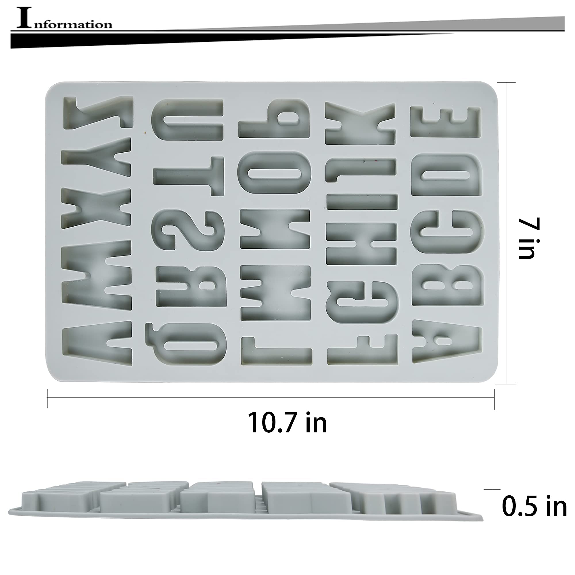 Wocuz 26 Large Letters Silicone Mold Alphabet Crayon Mold Chocolate Mold Biscuit Ice Cube Tray with 12 Sets of Present Packages for DIY Name Letter Gifts for Students Graduation Easter Party