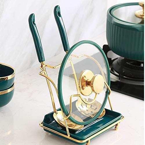 WUDILU Kitchen Stainless Steel Pot Lid Shelf Kitchen Organizer Pan Cover Lid Rack Stand Sponge Spoon Holder Dish Rack