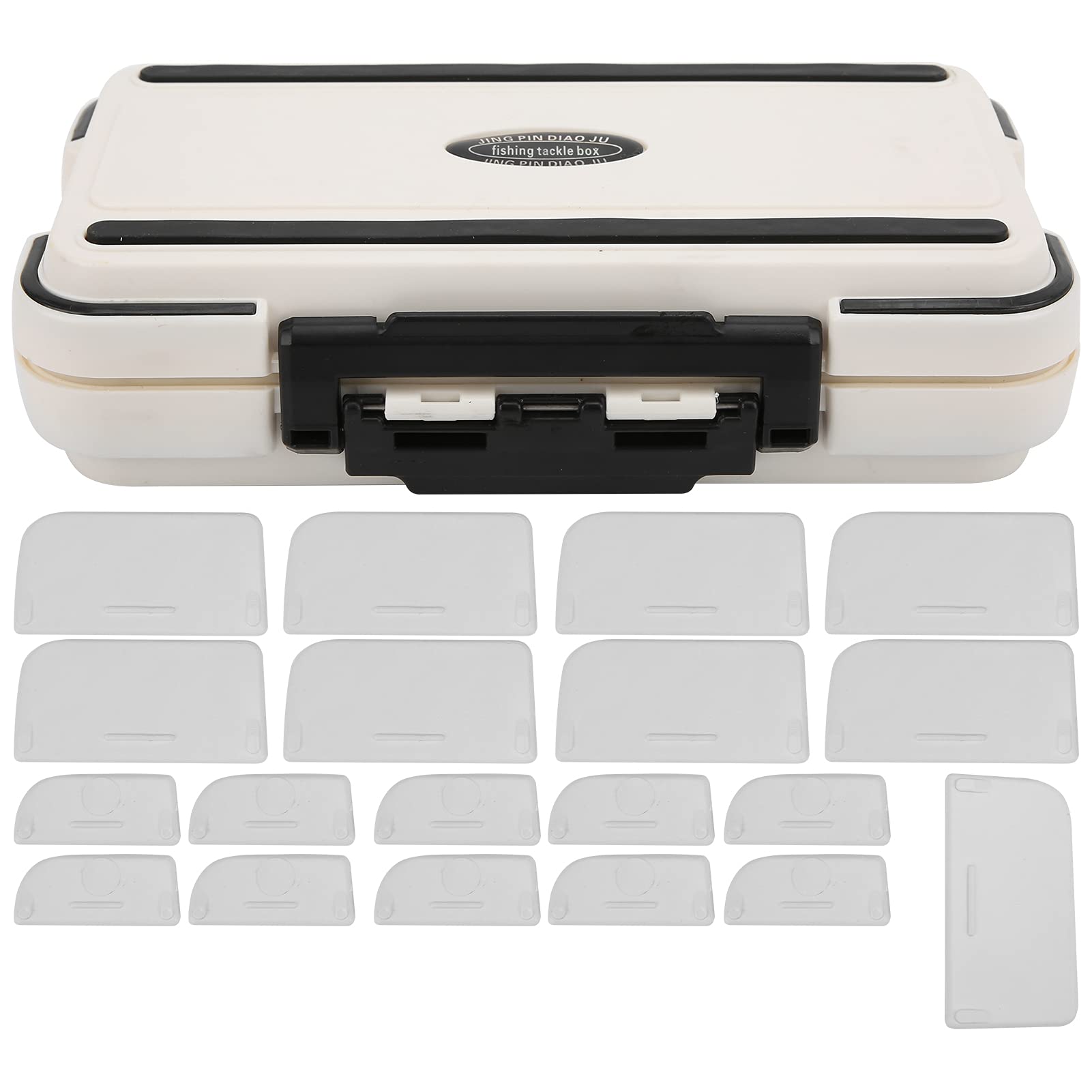 WNSC Plastic Fishing Tackle Box, Bait Lure Storage Box Organizer Fishing Gear Accessories Case for River Ponk Saltwater Freshwater
