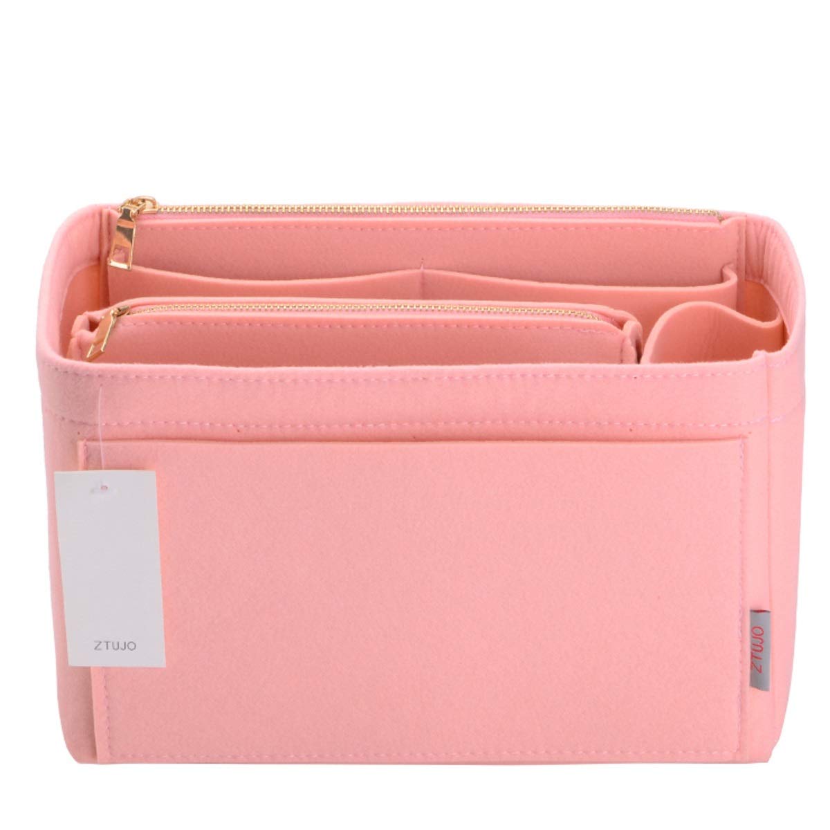 ZTUJO Purse Organizer, Felt Bag Organizer Purse Organizer Insert For Speedy, Neverfull, Graceful, Neverfull,Tote, Handbag,Shaper (Medium, Brush Pink)