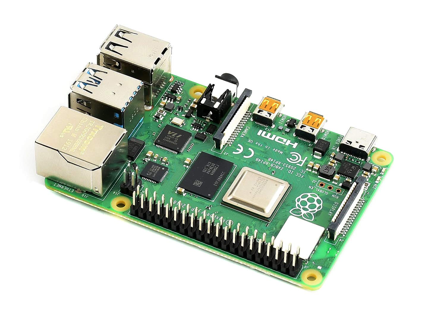 Waveshare Accessory Compatible with Raspberry Pi 4 Model B 2GB RAM with Powerful Processor Faster Networking Support Dual 4K Output and Different Choice of RAM Comes with a Copper Heat Sink