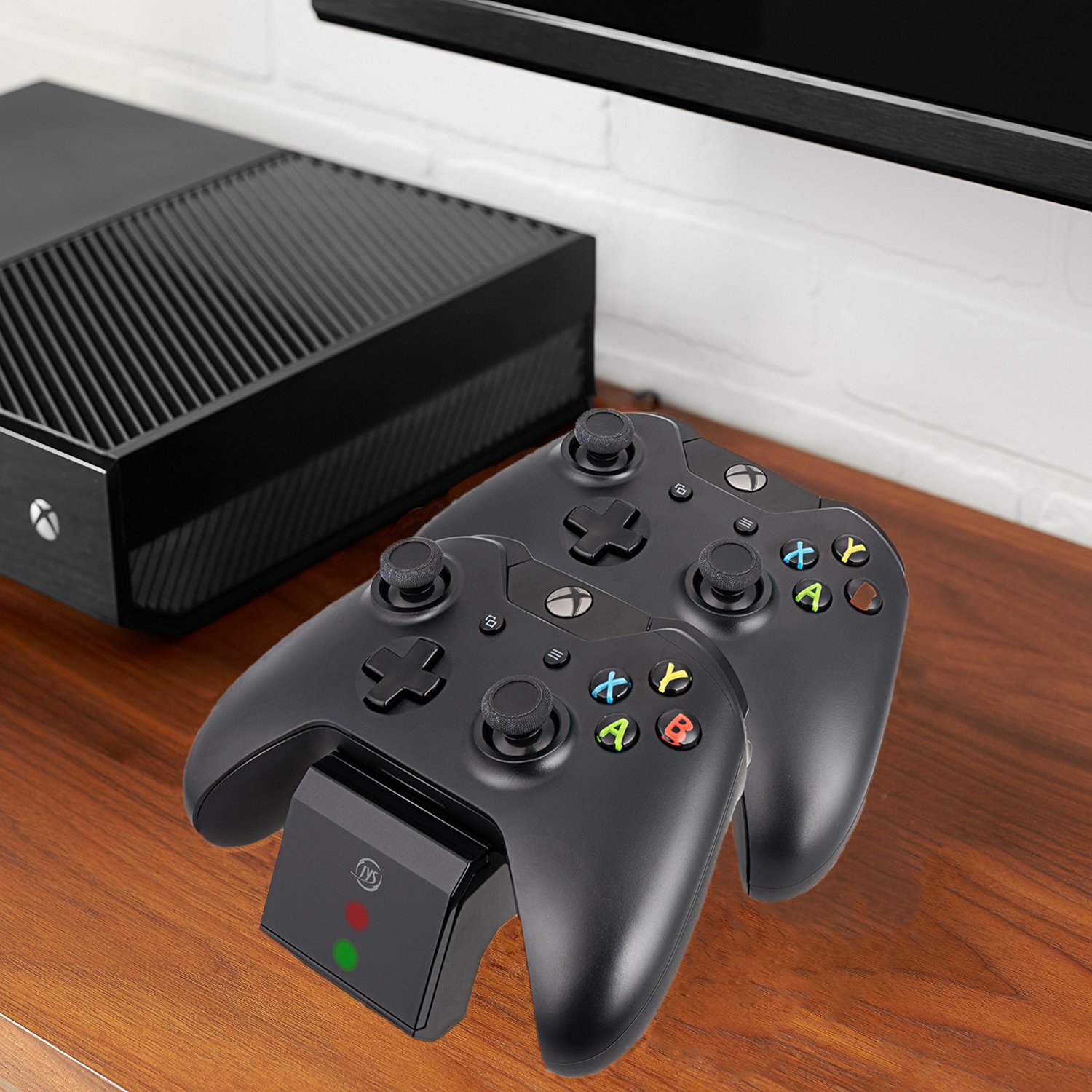 Xbox One Controller Charger, Megadream Dual USB Fast Charging Stand Station, 2 *600mAh Rechargeable Battery, Work with Xbox One, Elite, S, X with Easy Drop - Black