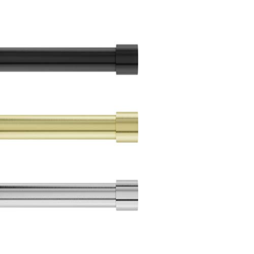 Umbra 245977-104 Cappa 1-Inch Curtain Rod, Includes 2 Matching Finials, Brackets & Hardware, 124 to 180-Inches, Brass