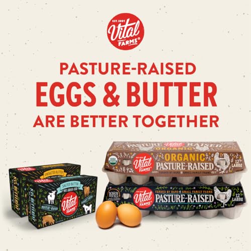 Vital Farms Organic Pasture Raised Eggs Large Brown, 12 Count