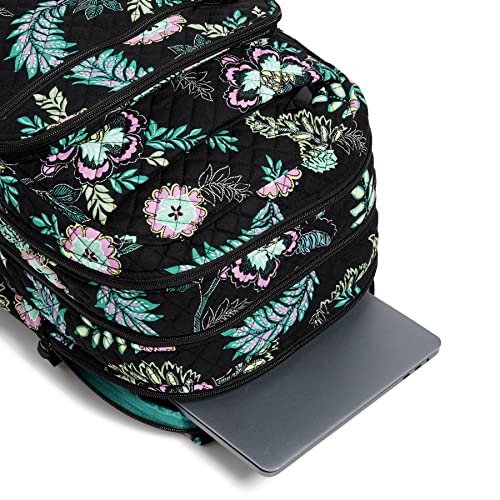 Vera Bradley Women's Cotton XL Campus Backpack, Island Garden - Recycled Cotton, One Size