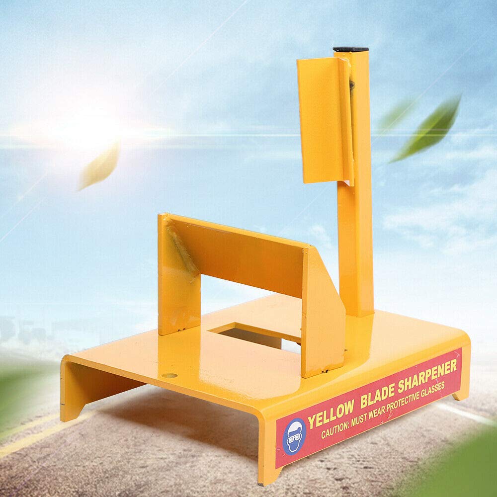 Yellow Lawn Mower Blade Sharpener w/Sharpener Blade, All American Blade Sharpener Lawnmower Blade Sharp Tool Kit - 30°Bevel Sharpening (US Stock)