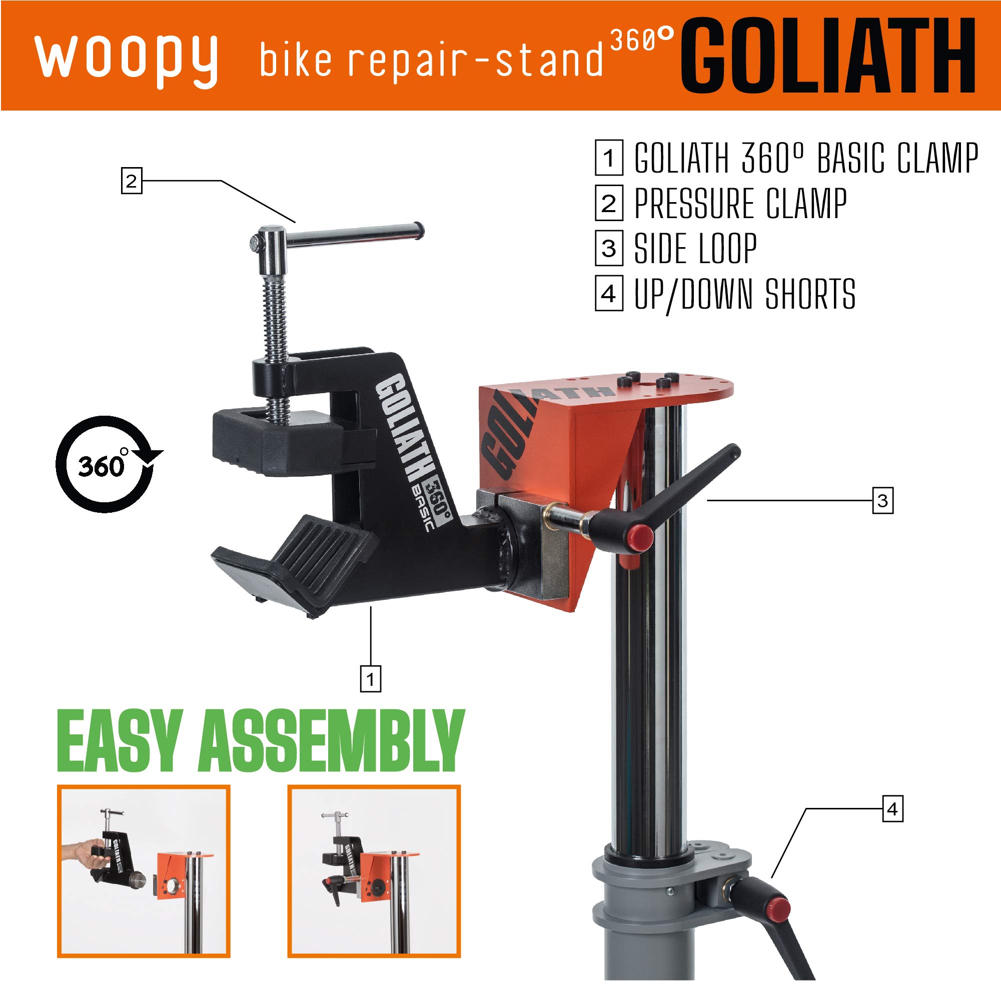 WOOPY Bicycle Repair Stand, Height Adjustable, Portable, for Bicycle Maintenance, Indoor or Outdoor Use, Max Load 132 lb, Goliath G2