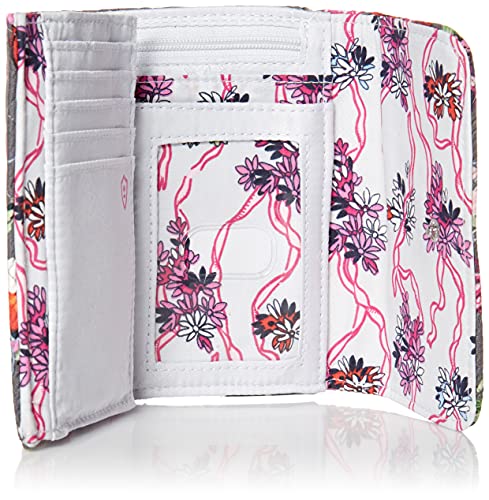 Vera Bradley Women's Cotton Riley Compact Wallet With RFID Protection, Hope Blooms - Recycled Cotton, One Size