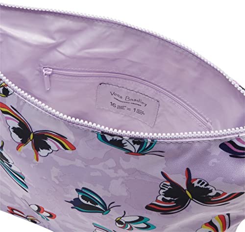 Vera Bradley Women's Recycled Lighten Up Reactive Hipster Crossbody Purse, Lavender Butterflies, One Size