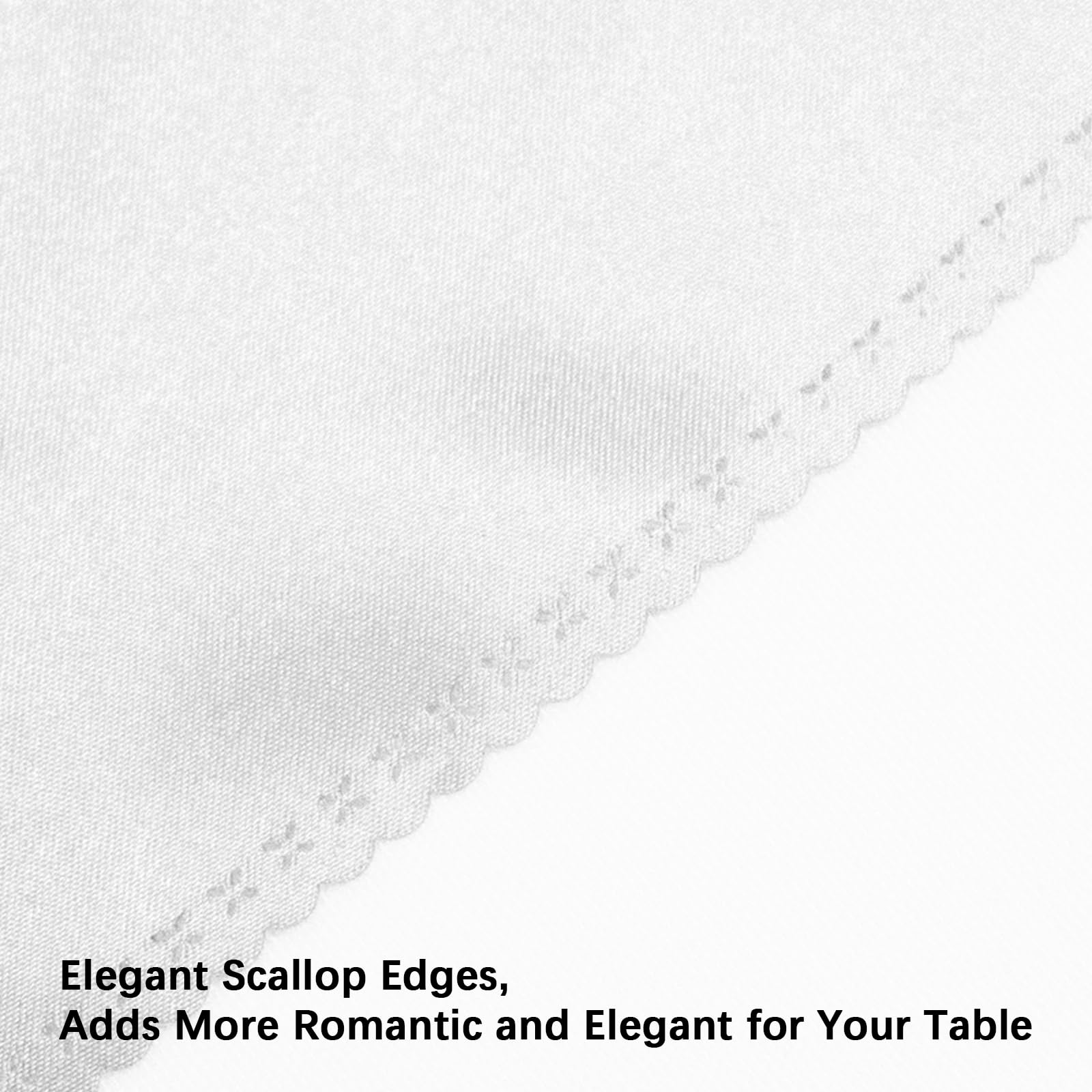 WISPET 5 Pack White Table Runner, 12 x 108 Inches Long Satin Silk Table Runner, White Fabric Table Runner for Halloween Thanksgiving Christmas Wedding Birthday Party Decoration