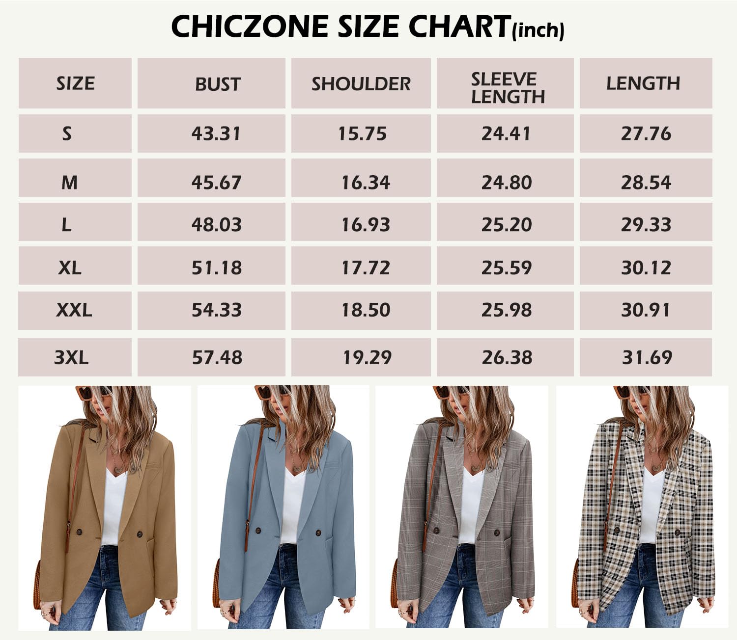 Women's Casual Blazer Long Sleeve Lapel Open Front Work Office Professional Plaid Blazer Jacket for Women Brown Plus Size 2XL