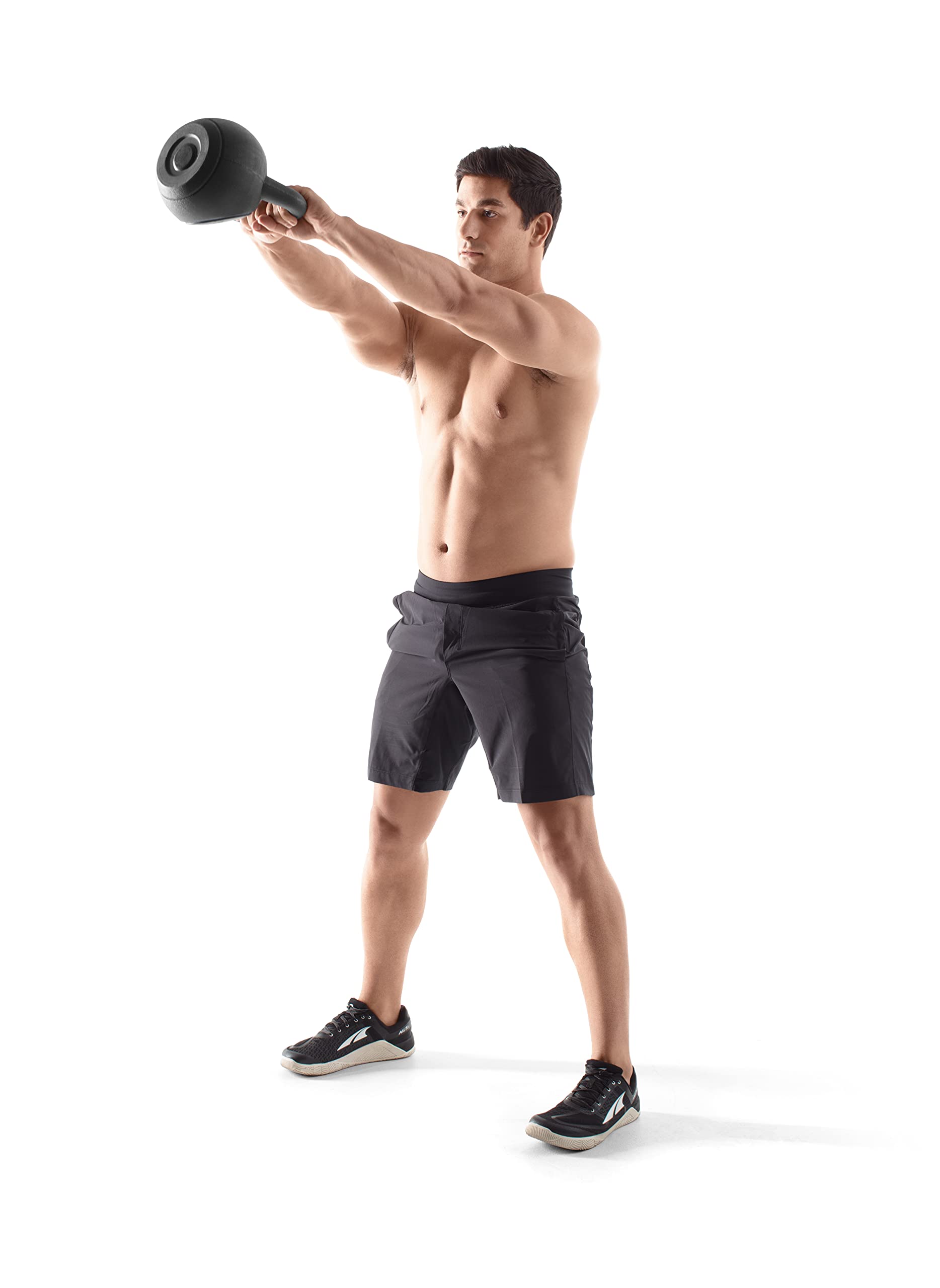 Weider Power Kettlebell Kit with 5 lb, 10 lb, and 15 lb. Kettlebells Included, Black