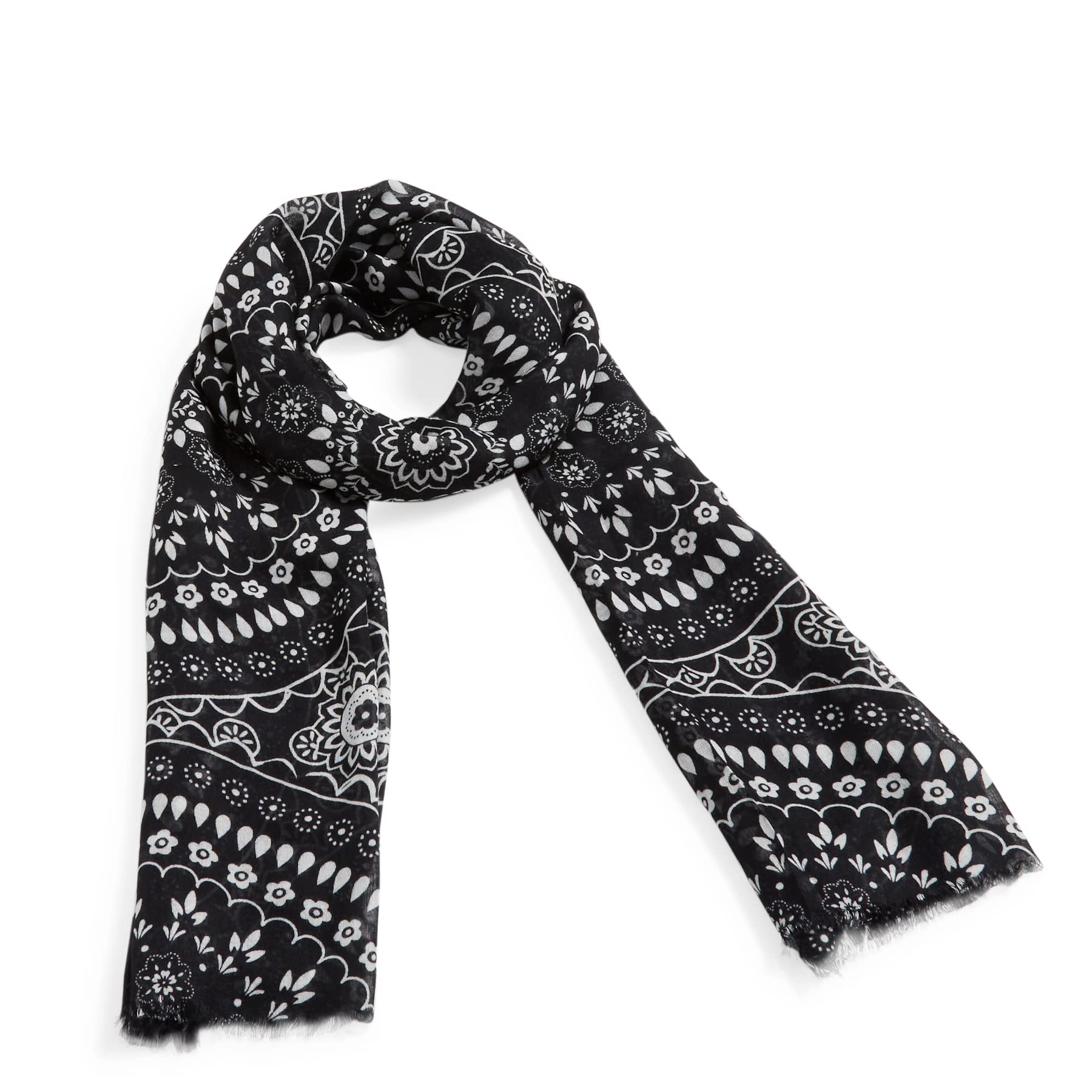 Vera Bradley Women's Lightweight Soft Fringe Scarf, Waves Toile, One Size