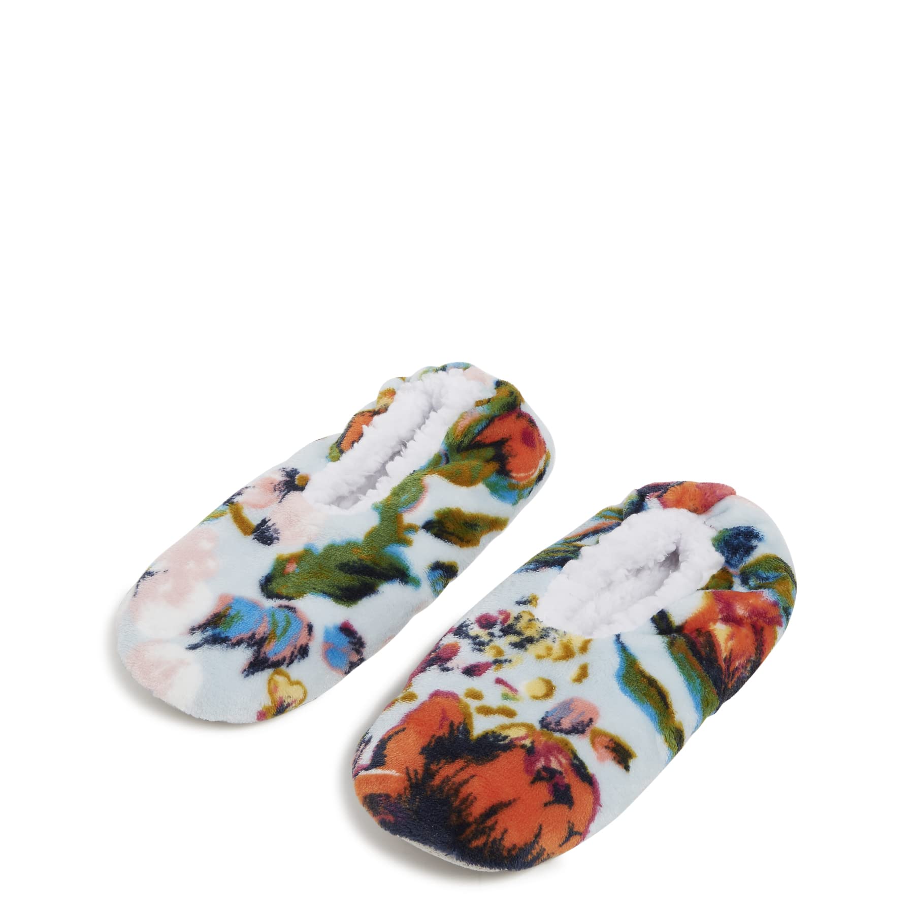 Vera Bradley Women's Cozy Life No Slip Slippers, Sea Air Floral, Large (US Women's Size 9-10)