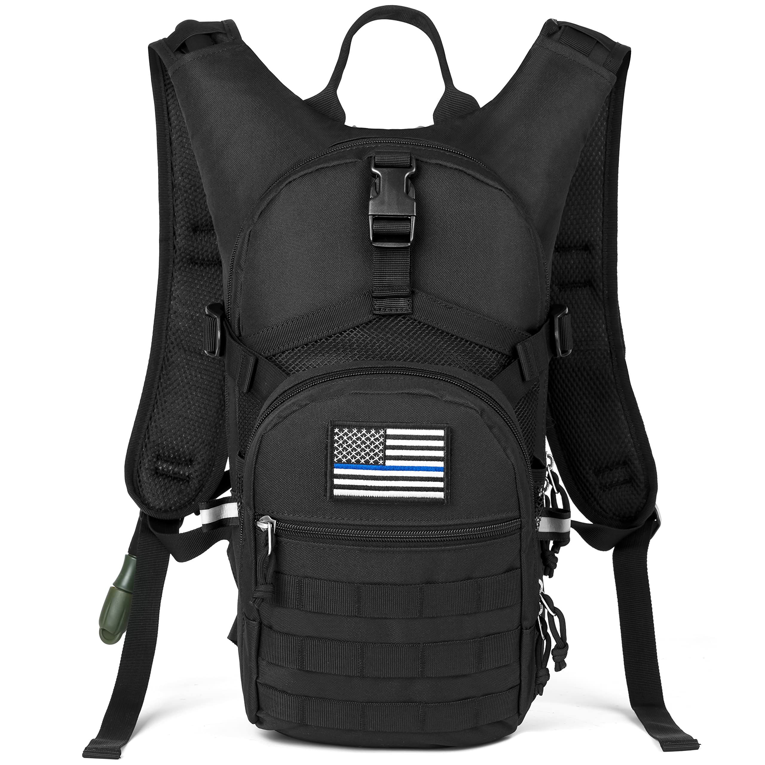 SHARKMOUTH Tactical Molle Hydration Backpack - Small Military Hydration Pack with 2L Water Bladder - Insulated Water Backpack for Hiking Running