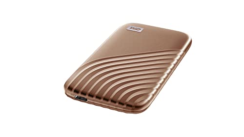 Western Digital 2TB My Passport SSD Portable External Solid State Drive, Gold, Sturdy and Blazing Fast, Password Protection with Hardware Encryption - WDBAGF0020BGD-WESN
