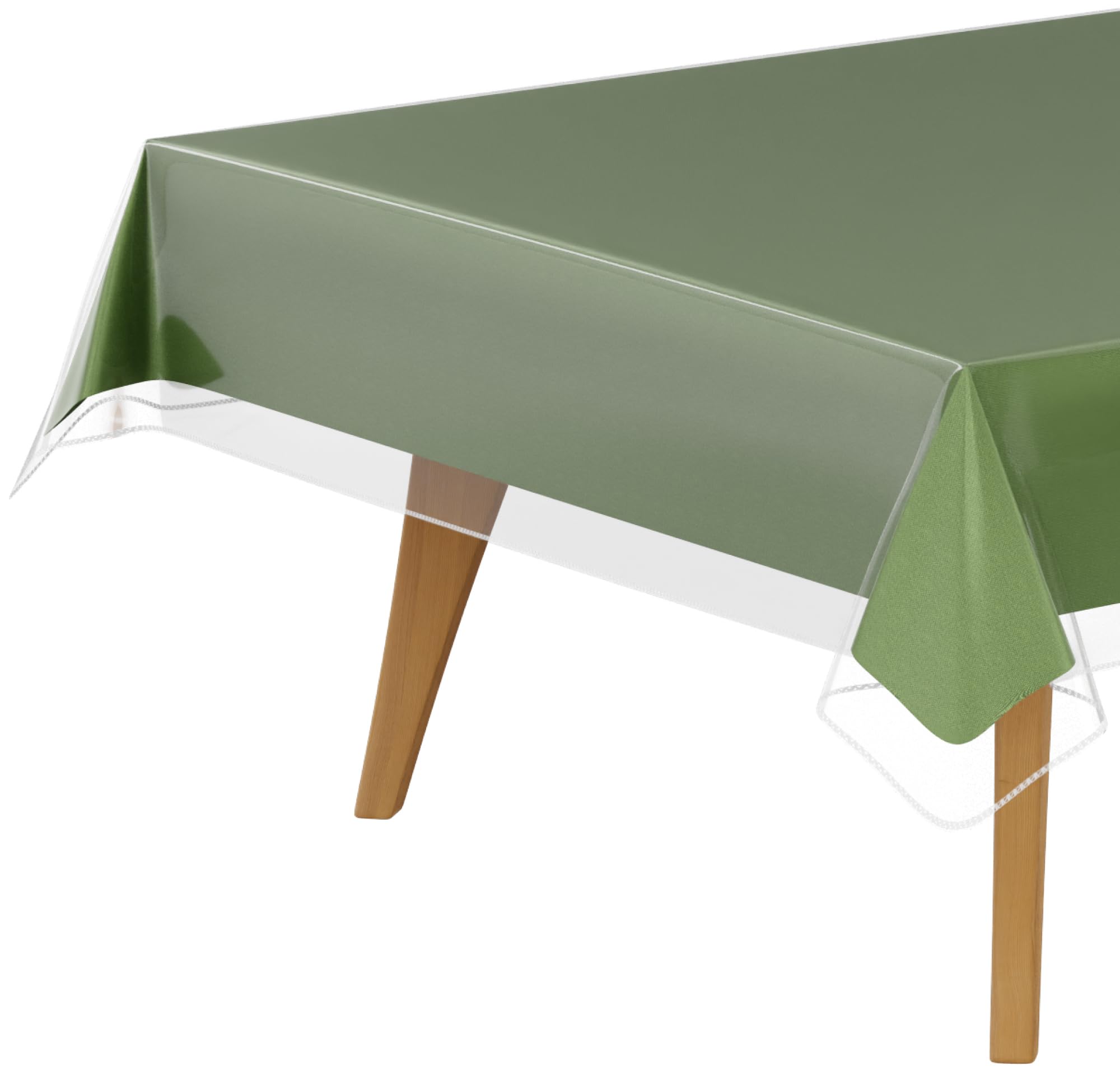 Sorfey Plastic Table cover - Clear Plastic Tablecloth Protector, with Edge, 54-Inch by 54 inch, Square, Waterproof & Oilproof