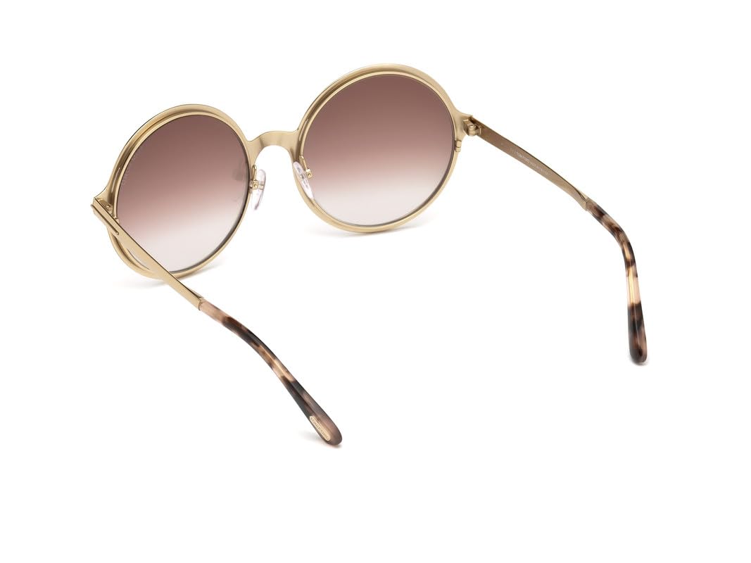 Tom Ford FT0572 28Z Shiny Rose Gold Ava Round Sunglasses Lens Category 2 Size 5