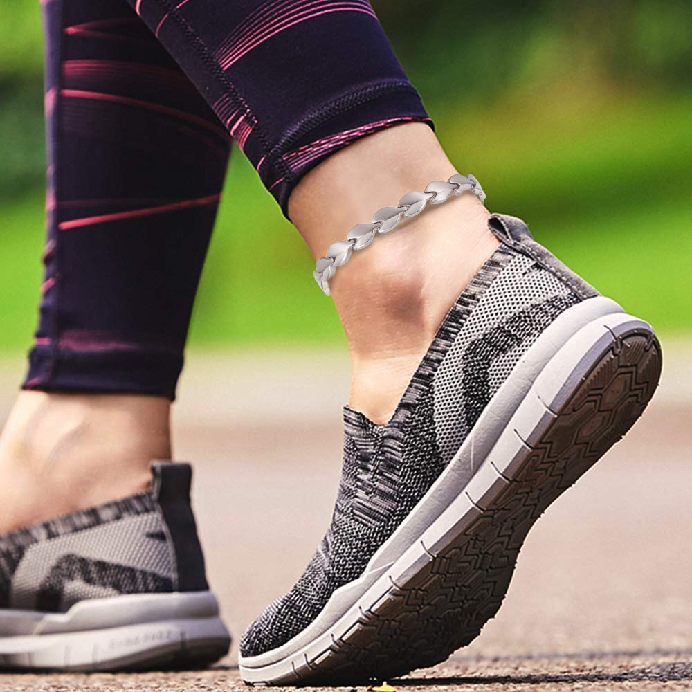 Wollet Titanium Magnetic Anklet Ankle Bracelet for Women with Magnets Jewelr