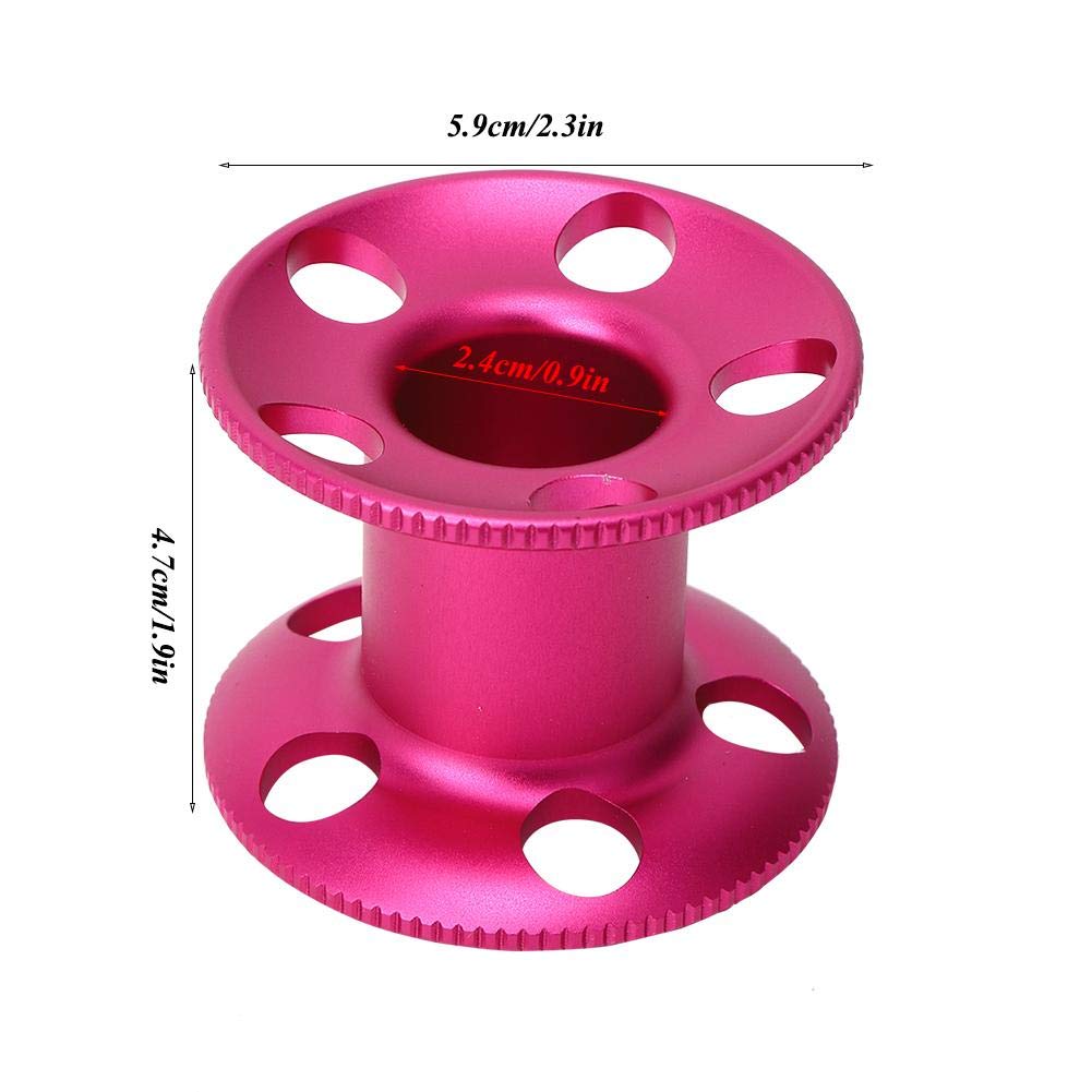 WNSC Durable Aluminum Alloy Finger Reel, Finger Spool, Lightweight Finger Control Reel, Empty Easy to Use Line Tool for Freediving Snorkeling(red)
