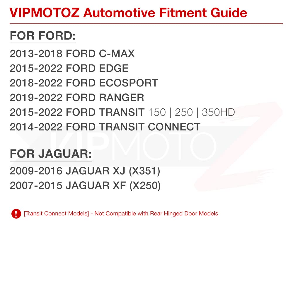 VIPMOTOZ Full LED License Plate Light Tag Lamp Assembly Replacement Pair For Ford Edge Ranger C-Max Transit Connect 150 250 350HD - 6000K Diamond White, 2-Piece Set