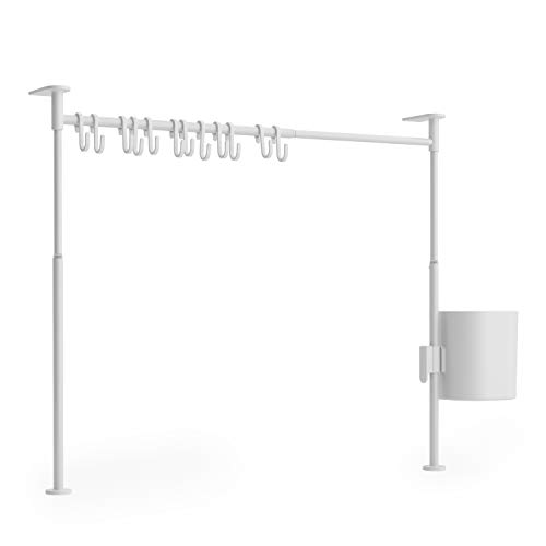 Umbra Anywhere Tension Rod Multi Kitchen Organizer, Caddy, White