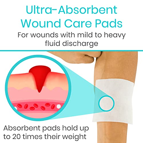 ViveCare Calcium Alginate Wound Dressing (10 Pack) - Individually Wrapped, Sterile Gauze Pads - Absorbent Sterile Patches for Ulcer, Bed Sore, G Tube, & Diabetic Foot - Non-Stick Burn Treatment