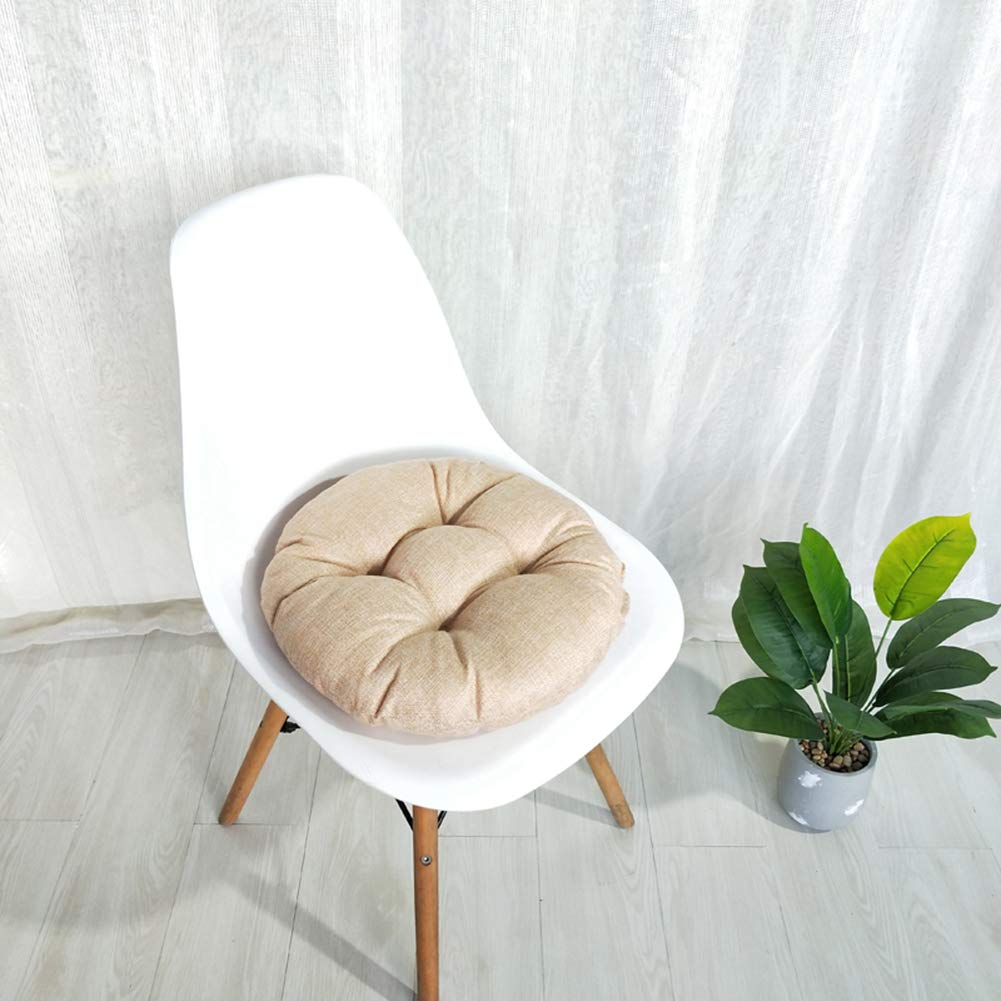 vctops 18" Round Bar Stool Cushion, Linen Fabric and Thick Padding, Comfortable Sitting for Round Wooden/Metal Stools Yama
