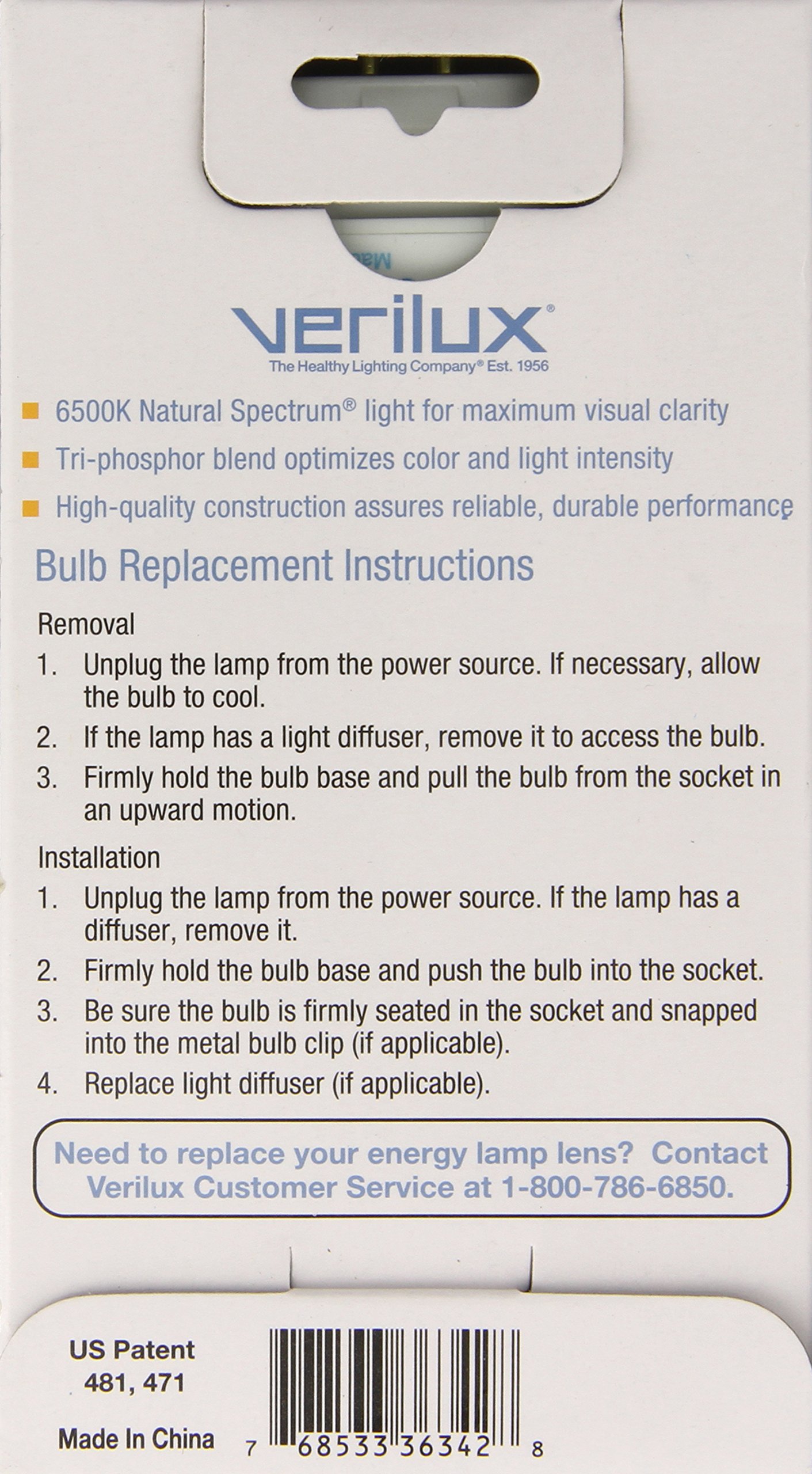 Verilux Genuine CFML27VLX Natural Spectrum Bulb | 1715 Lumens, 6500K
