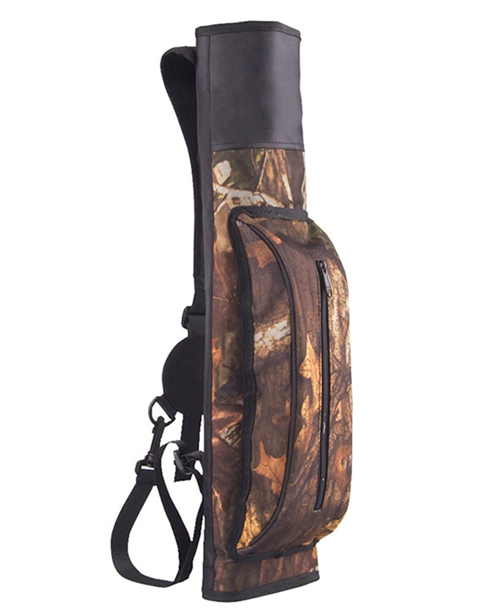 UNISTRENGH Archery Back Arrow Pot 3 Point Harness Waterproof Quiver, Arrow Holder Shoulder Bag for Hunting Shooting (Camouflage)