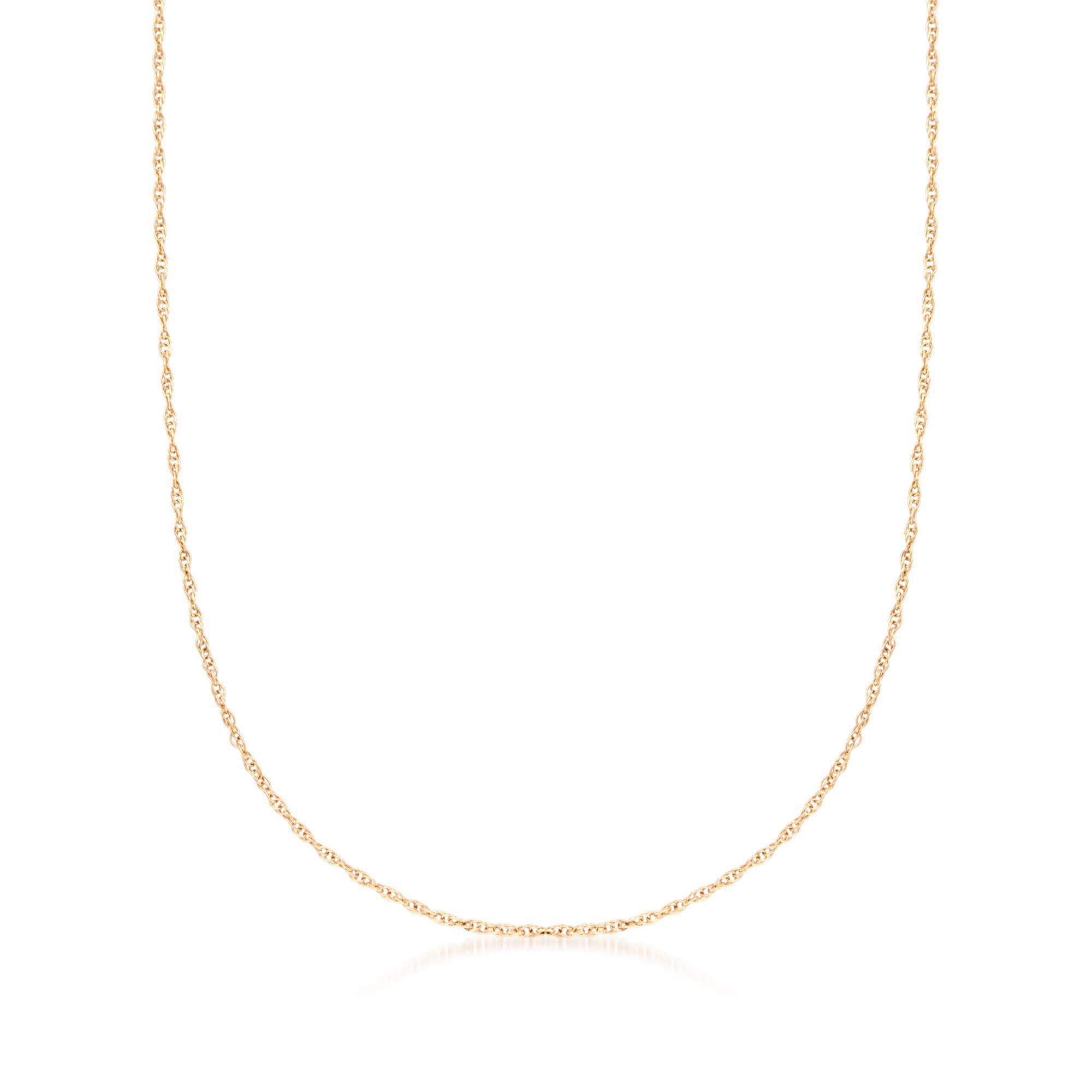 Ross-Simons Italian 1mm 14kt Yellow Gold Rope-Chain Necklace. 20 inches