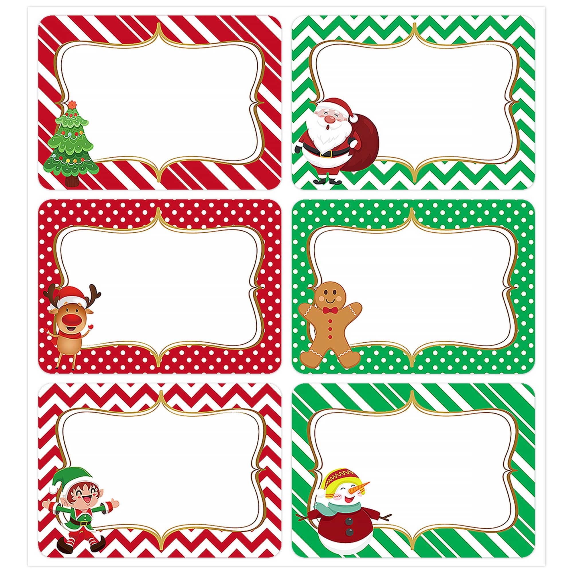 Wonmon 300PCS Christmas Gift Tags Stickers, Self Adhesive Christmas Name Tags Gift Present Tags Label Sticker for Organizing Jar Christmas Holiday Decoration School Supplies, 1.96x2.75 Inch