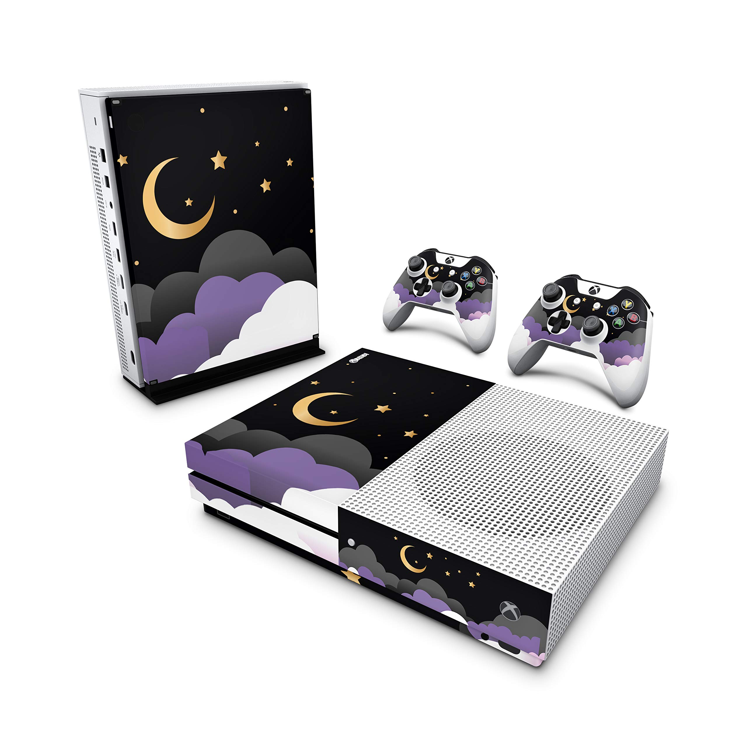 ZoomHit X1 S Console Skin Decal Sticker Moon Black + 2 Controller Skins Set (S Only
