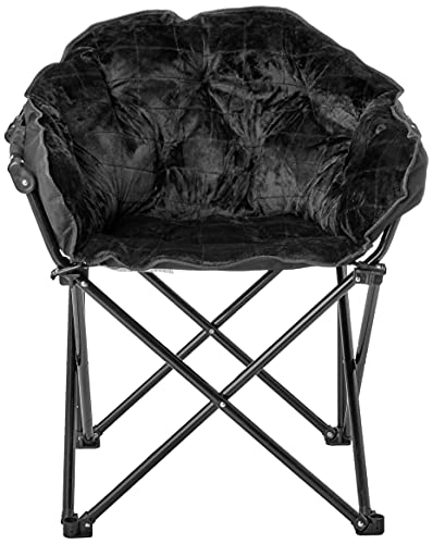 Urban Shop Sherpa Club Chair, Black 31.8D x 28.7W x 35.4H in