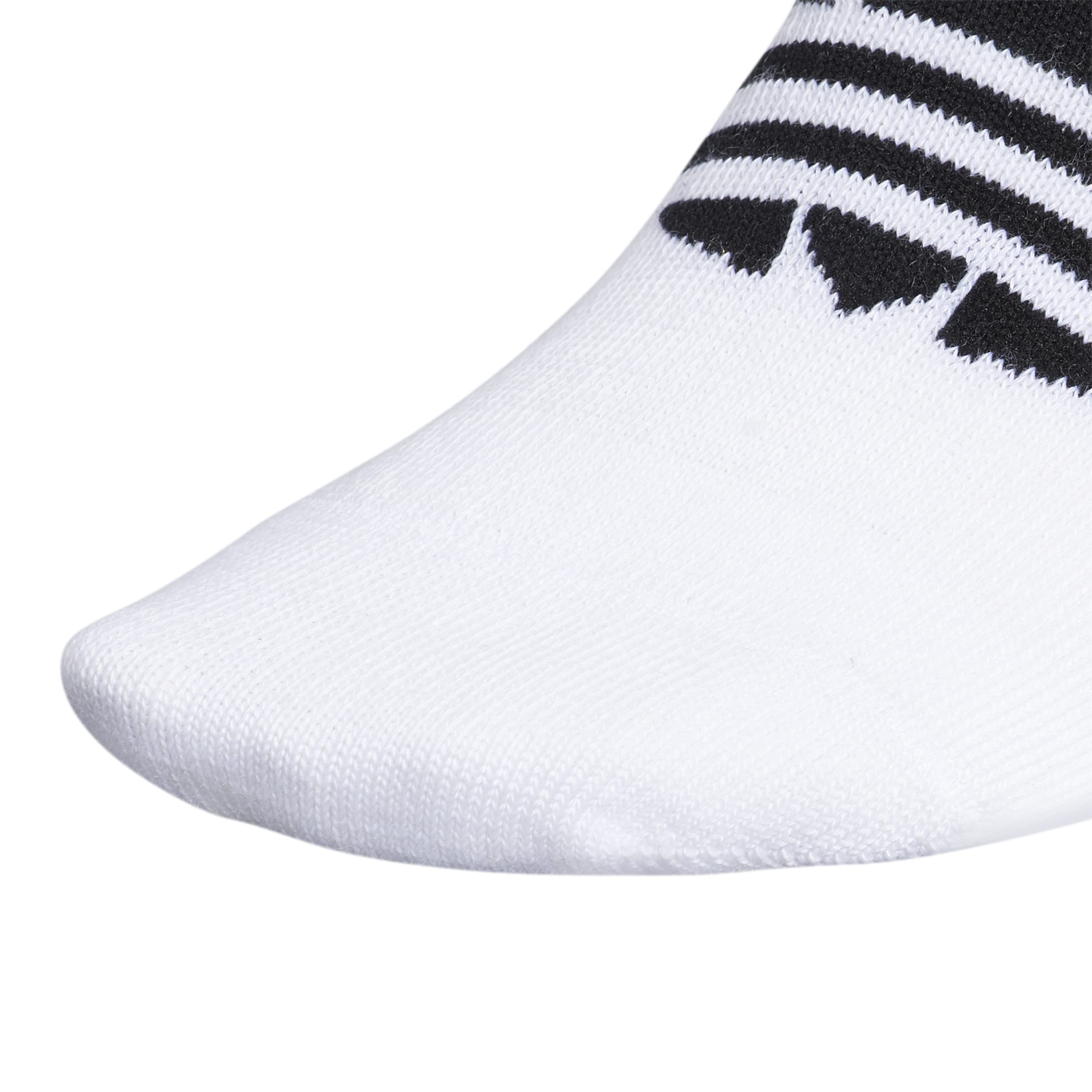 adidas Originals Women's Originals Trefoil Superlite 6-Pack Super No Show, White/Black, Medium