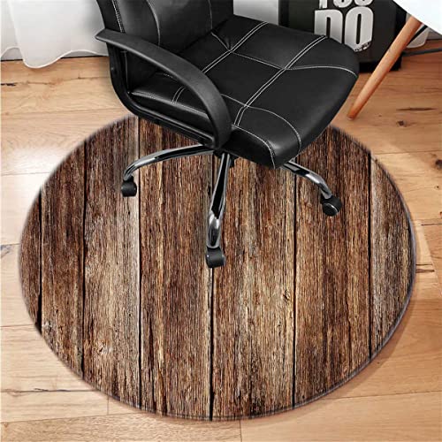 Wood Grain Rolling Chair Mat for Carpet Non-Slip Gaming Rug Non-Slip Rug for Office Chair Computer 37 Inch