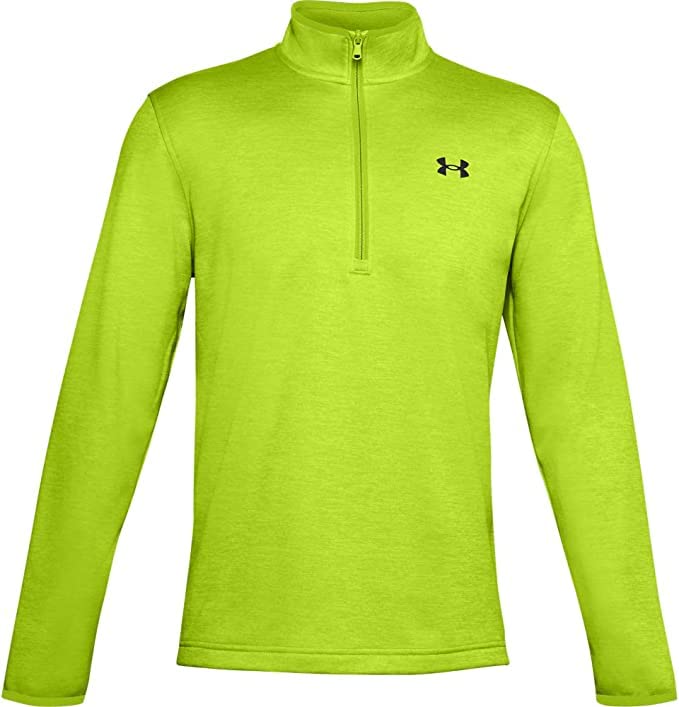 Under Armour Armour Fleece 1/2 Zip, Green Citrine (394)/Black, Large