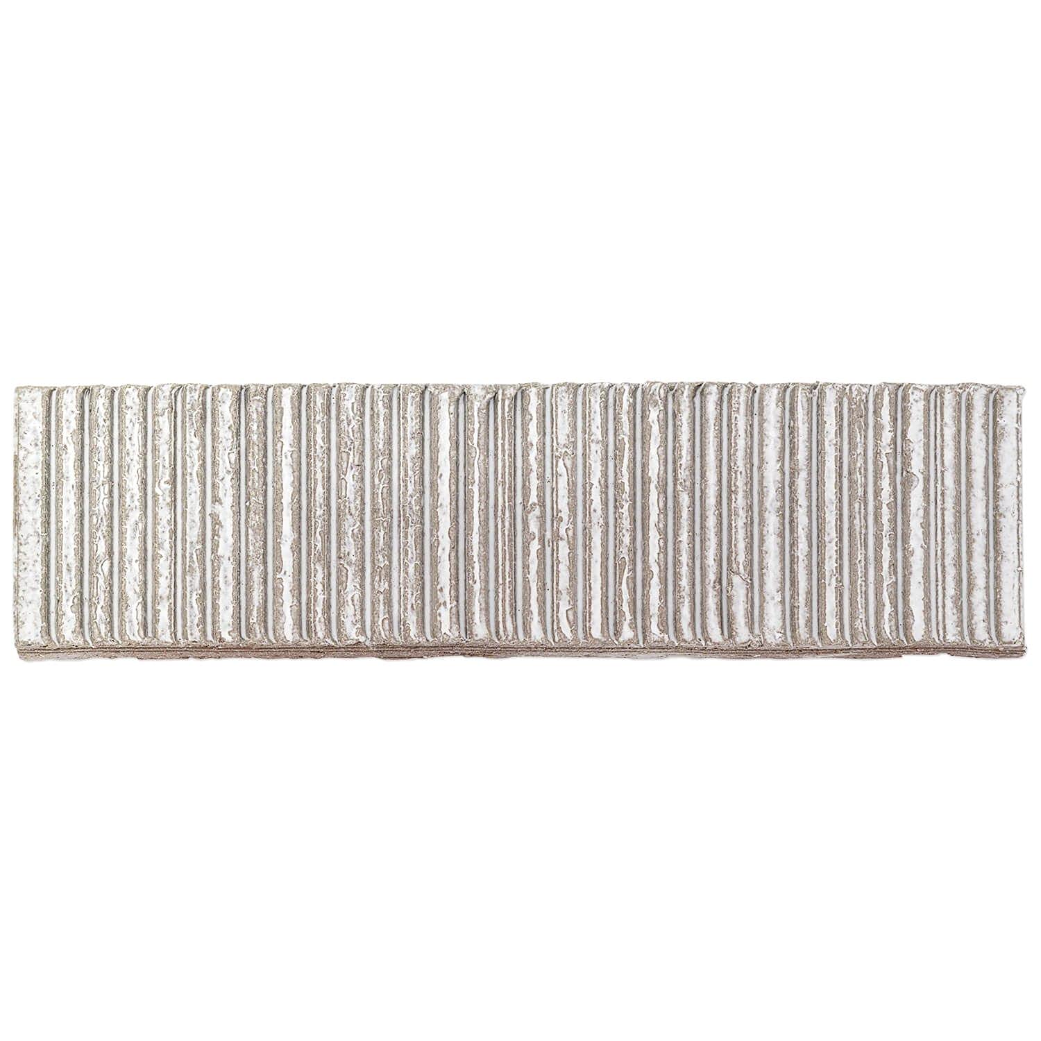 Weston Summit Matte White 2 in. x 0.43 in. Glazed Clay Subway Wall Tile Sample