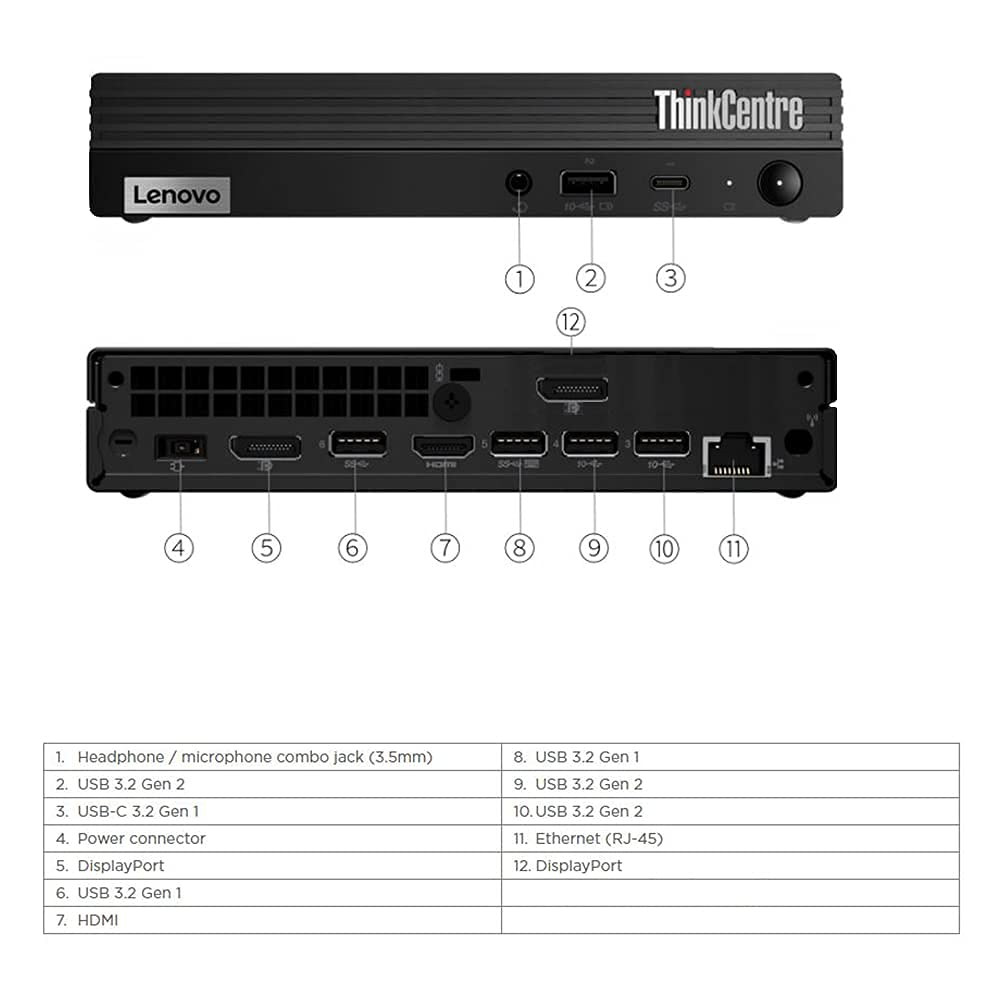 VCI Lenovo ThinkCentre Neo 50s SFF, Intel (6 Core) i5-12400, 32GB RAM, 1TB SSD NVMe, Windows 10 Pro, DVD-Writer, Wi-Fi 6 AX200 (Gig+), Desktop Computer